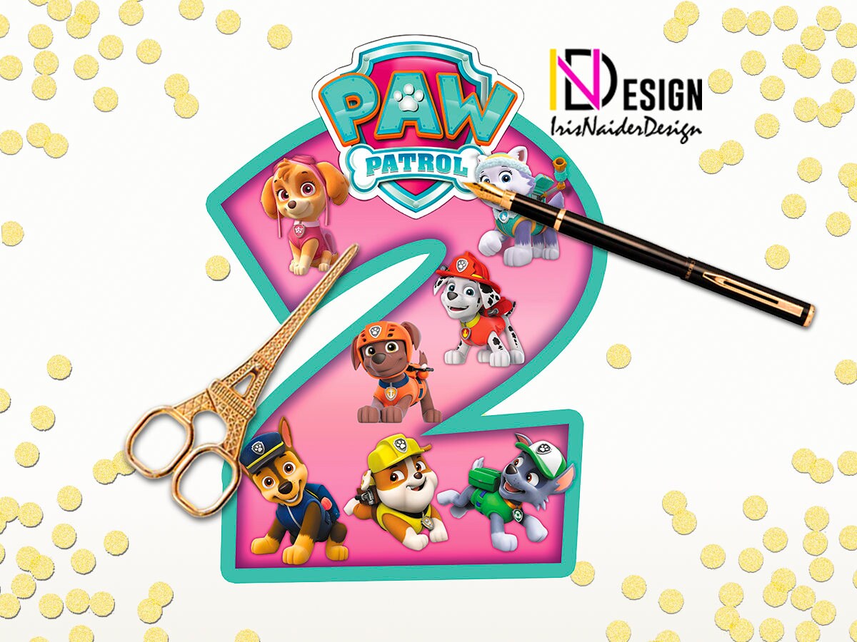 Paw Patrol Number 2 Centerpiece Paw Patrol Girl Centerpiece