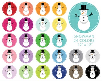 Snowman clip art | Etsy