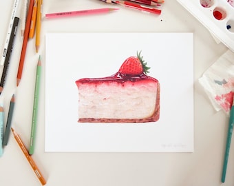 Watercolor Cheesecake Cheesecake Print