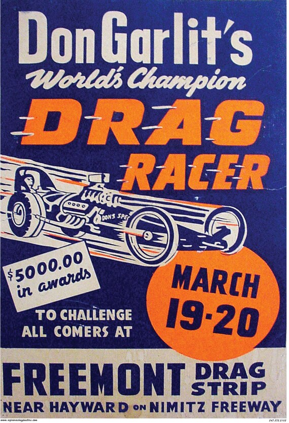 Vintage Reproduction Racing Poster Don Garlits Swamp Rat