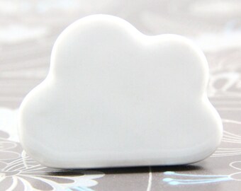 Cloud Knob White Ceramic Cloud Dresser Drawer Pull