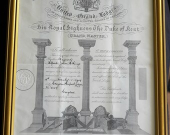 Masonic certificate | Etsy