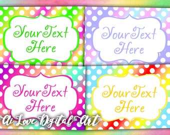 Polka dot labels | Etsy