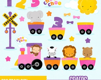 CIRCUS GIRLS Digital Clipart Set Circus Clipart Clowns