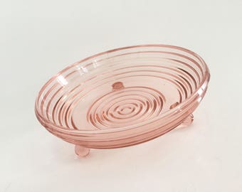 Pink glass bowl | Etsy