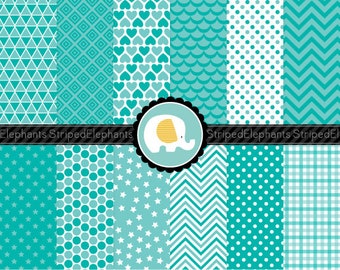 Teal Digital Paper: TEAL FOIL PAPERS Metallic Foil