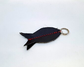 Fish Key Ring Leather Fish Keychain Fish Keyring Fisherman