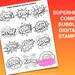 COMIC Bubble DIGITAL STAMPS Superhero Word Bubbles