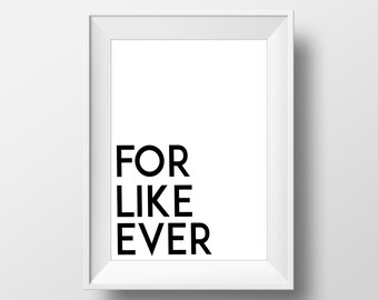 For Like Ever Wall Art Modern Wall Art New Couple Gift