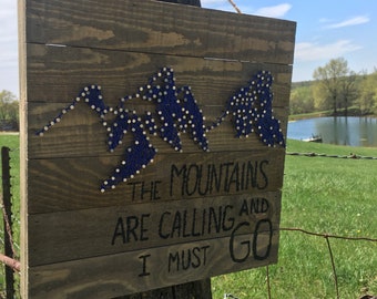 Mountain string art | Etsy