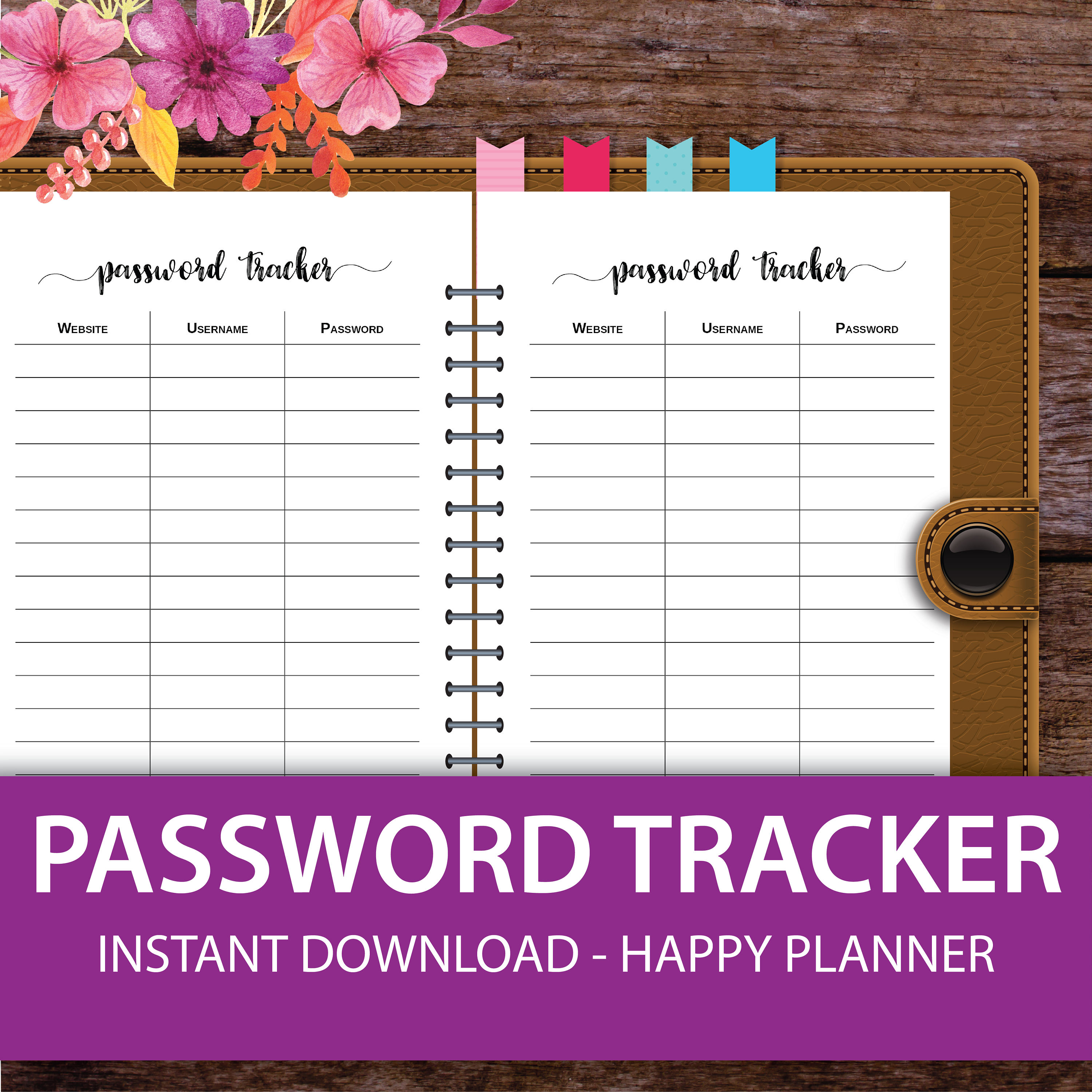 Password Notebook Planner Wifi Password Journal Pages