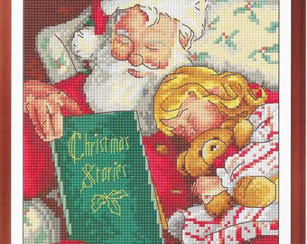 Santa cross stitch | Etsy