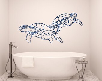 Turtle wall decal | Etsy