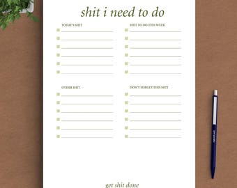 Funny to do list | Etsy