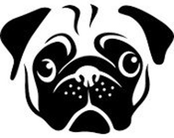 Pug car decal | Etsy