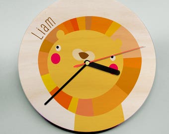 Nursery wall clock personalized with child's name and