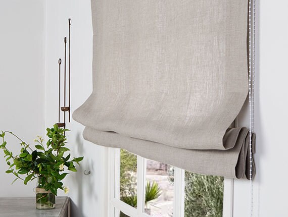 Linen Roman Blind - Roman Blind -Roman Shades-Linen Plain fabric ...