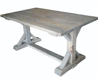 Farmhouse Trestle Table Legs X-Frame Table Legs Wood Table