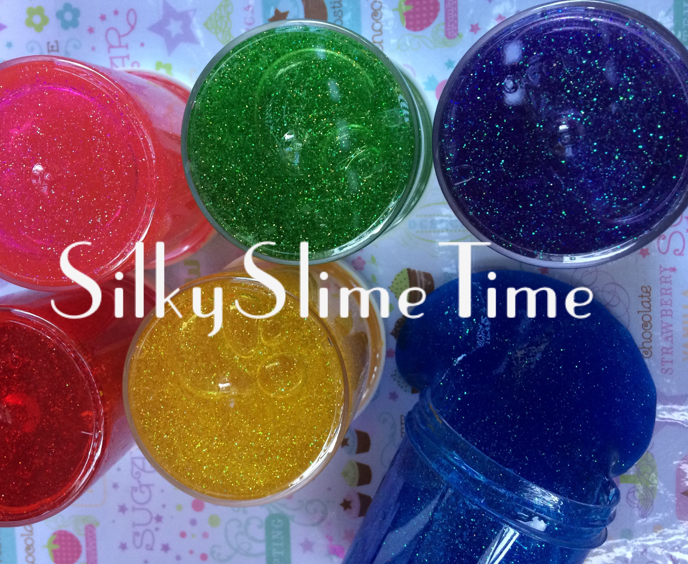 Rainbow Glitter Slime Package set of 6 Holographic Slime