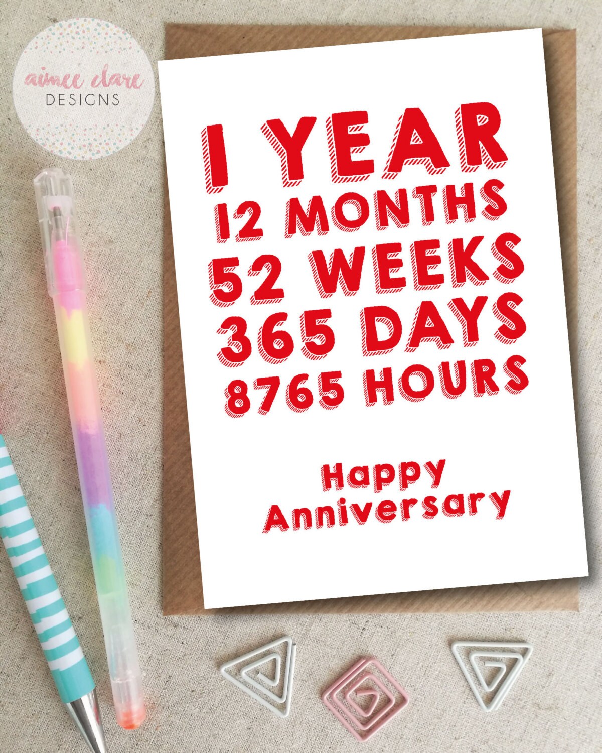 Anniversary Card One Year Boyfriend Girlfriend Husband