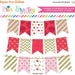 80% OFF SALE Valentines Day Bunting Clipart Graphics Pink Red