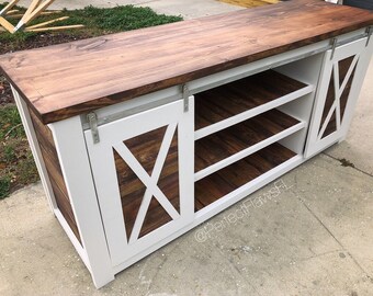 Barn door console | Etsy
