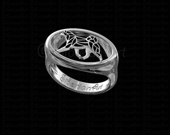 Samoyed ring sterling silver 925 gift for dog lovers and