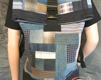 Patchwork denim bag | Etsy