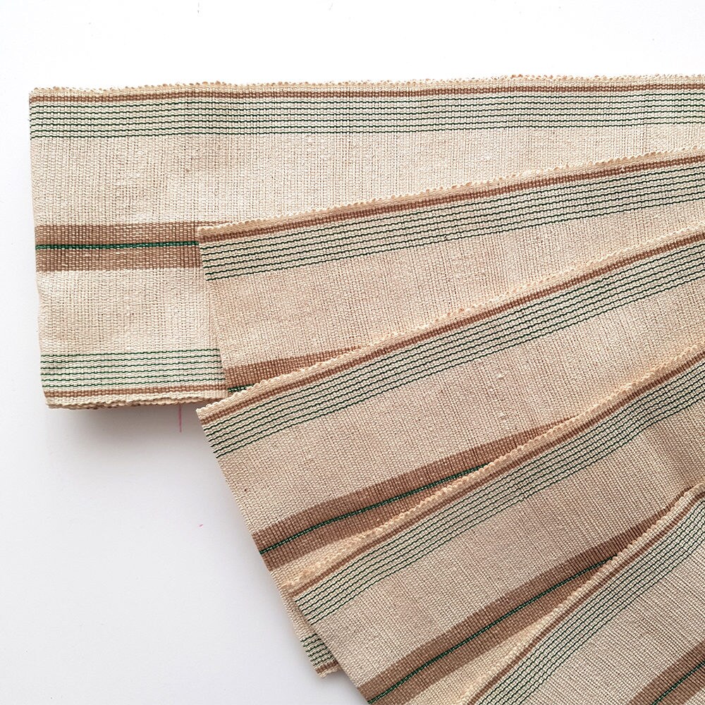 Aso-oke By the Metre Woven Fabric African Textiles Beige