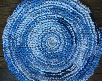 Blue rag rug | Etsy