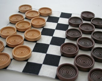 Personalized Checkers Pieces Custom Engraved Checkers