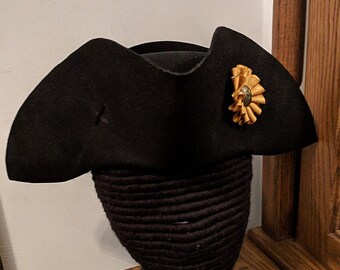 Captain's Tricorn Colonial Military Cockade Hat