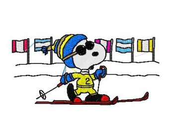Snoopy skiing | Etsy