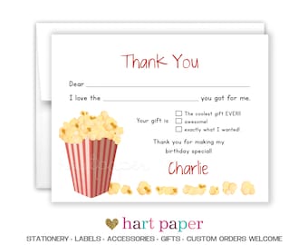 Popcorn thank you | Etsy