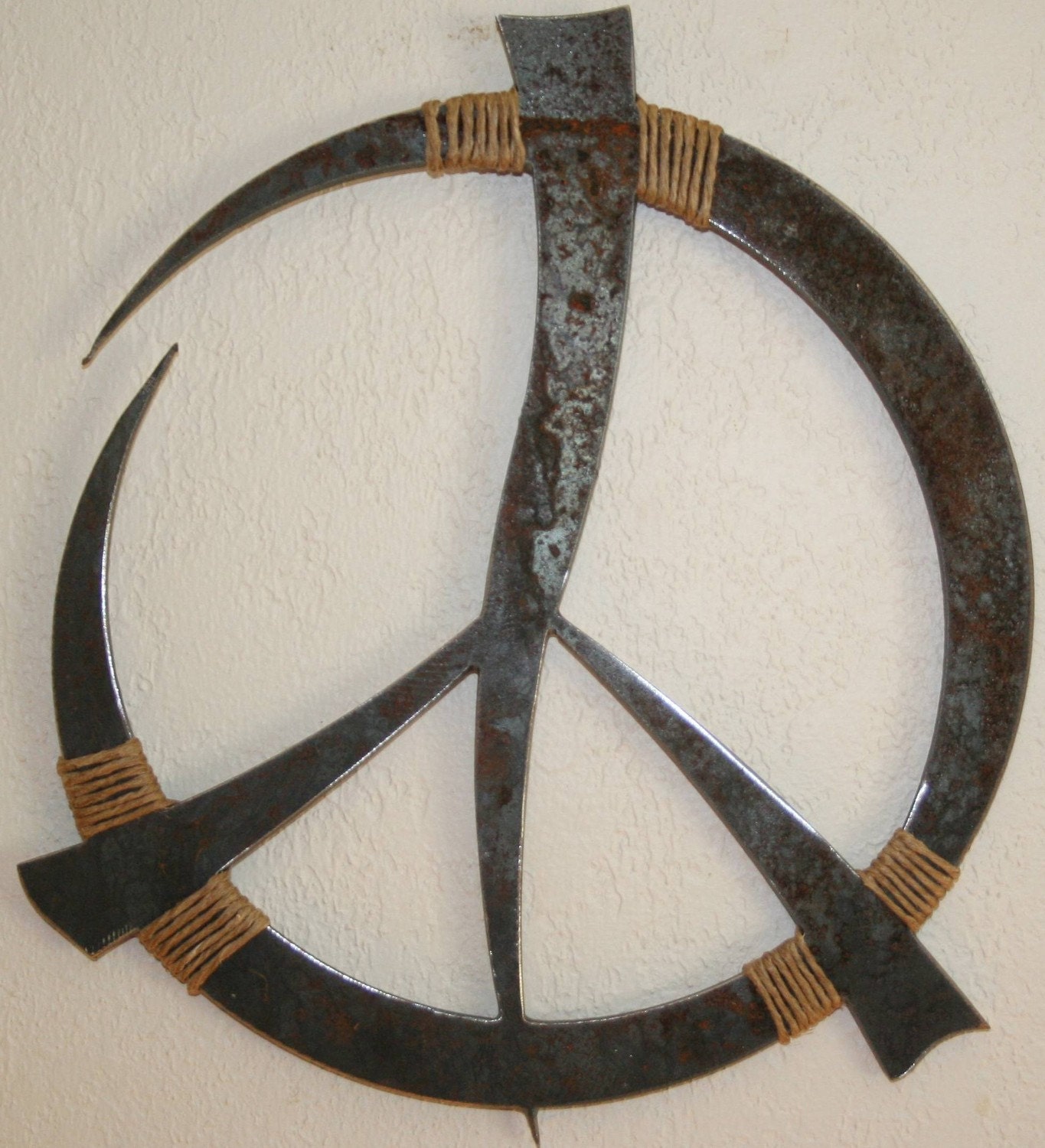 Rustic Metal Peace Sign Wall Decor 13 custom recycled