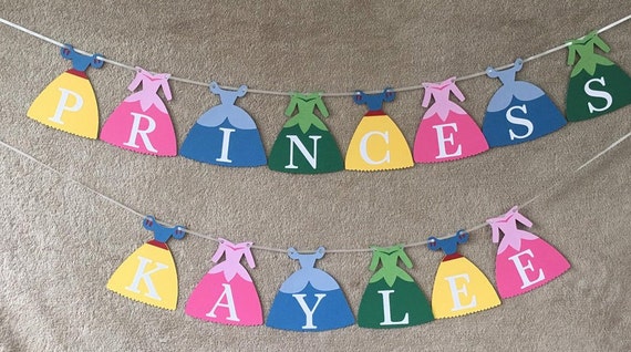 Personalized Disney Princess banner. Princess name. Great
