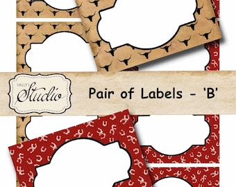 Western Tent Cards Digital Place Cards Printable Tent Cards