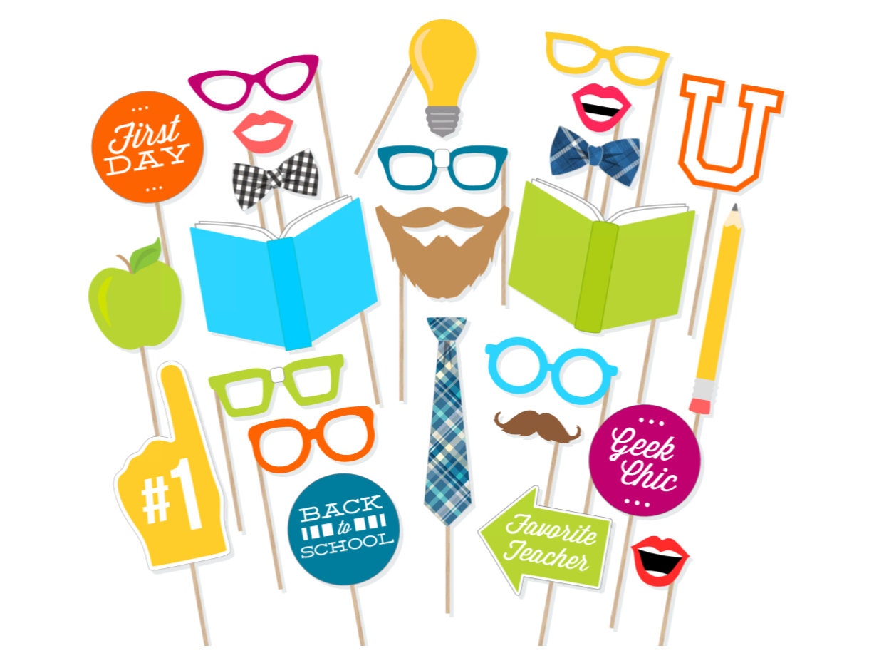 Printable Teacher Photo Booth Props School Photobooth Props
