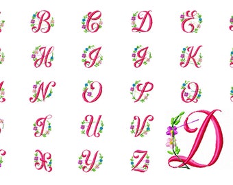 Floral font | Etsy