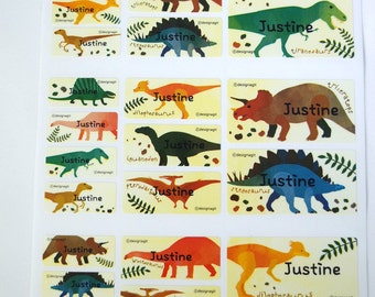 Dinosaur name tags | Etsy