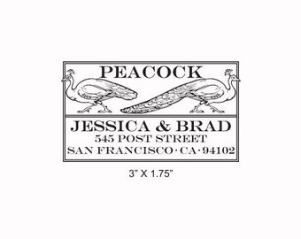 Fancy Victorian Corners Custom Return Address Rubber Stamp