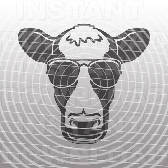 Cow SVG FileDairy Cow in Sunglasses SVGCow Face svgFarm svg