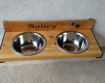 Wall mount dog bowl | Etsy