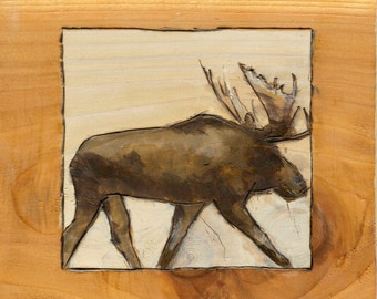 Moose wood burning | Etsy