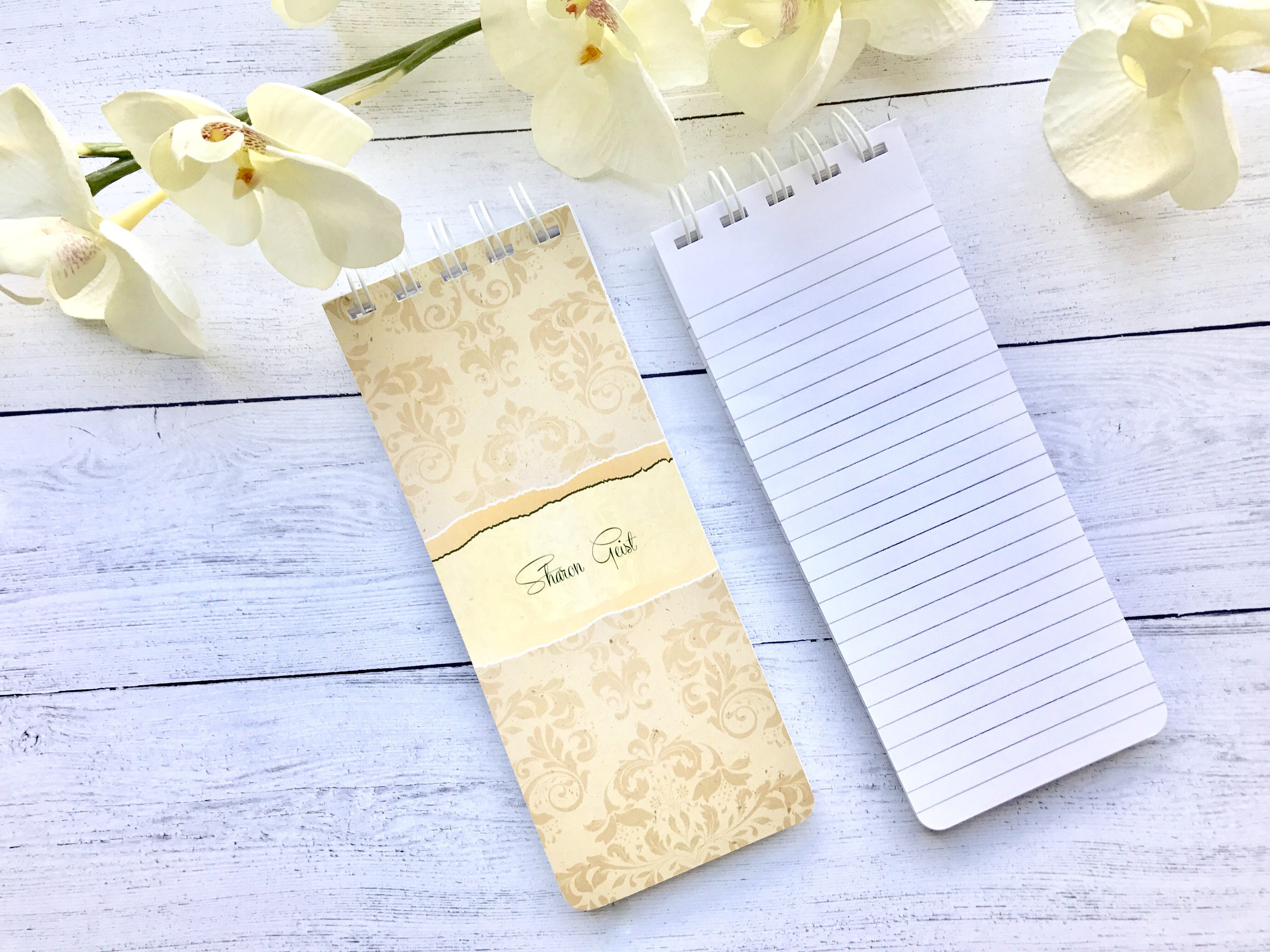 Set of 3 Personalized Note Pads, Damask, Grocery List, Stocking Stuffer ...