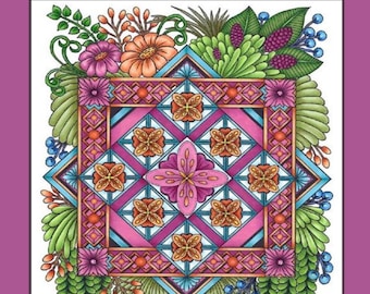 Flowers and Whimsy Adult Coloring Book of Fun to Color