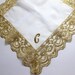 Gold Monogram Wedding Handkerchief Bridal Gift Personalized