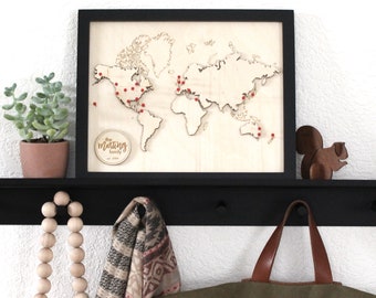 Wooden world map | Etsy