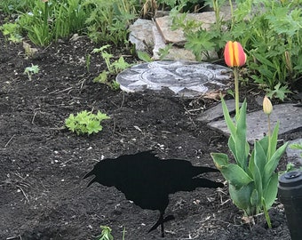 Standing Black Raven-Wire Drawing Sculpture art