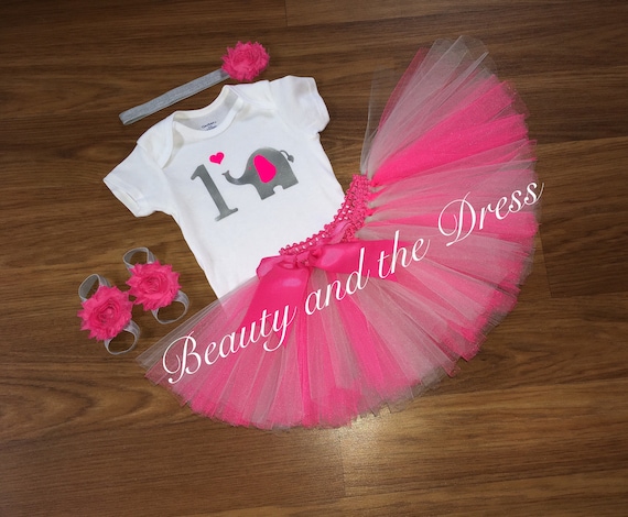 Elephant birthday set Elephant tutu set Elephant tutu